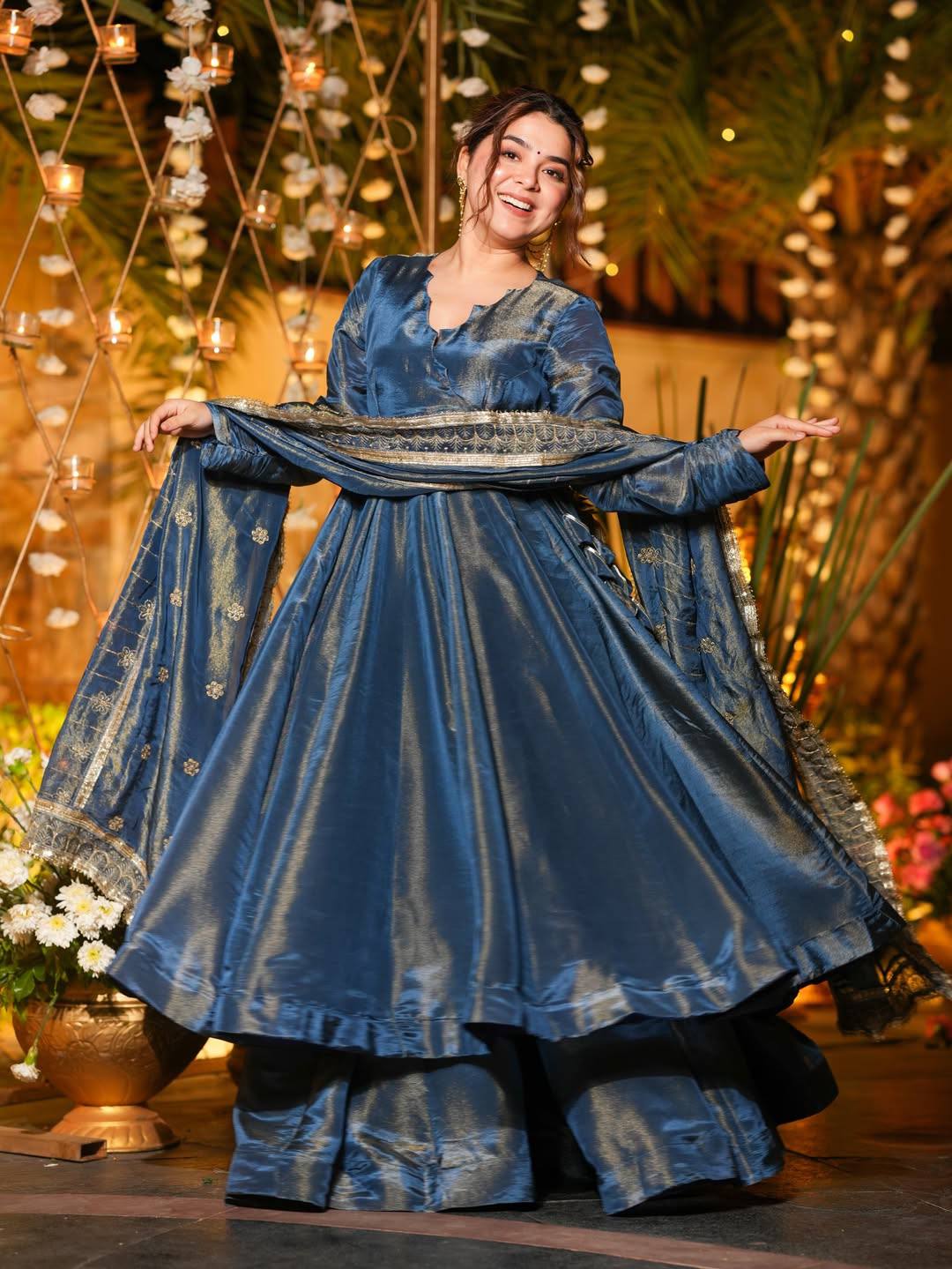 Mehrin Blue Opulence Anarkali Suit set – ishva shop