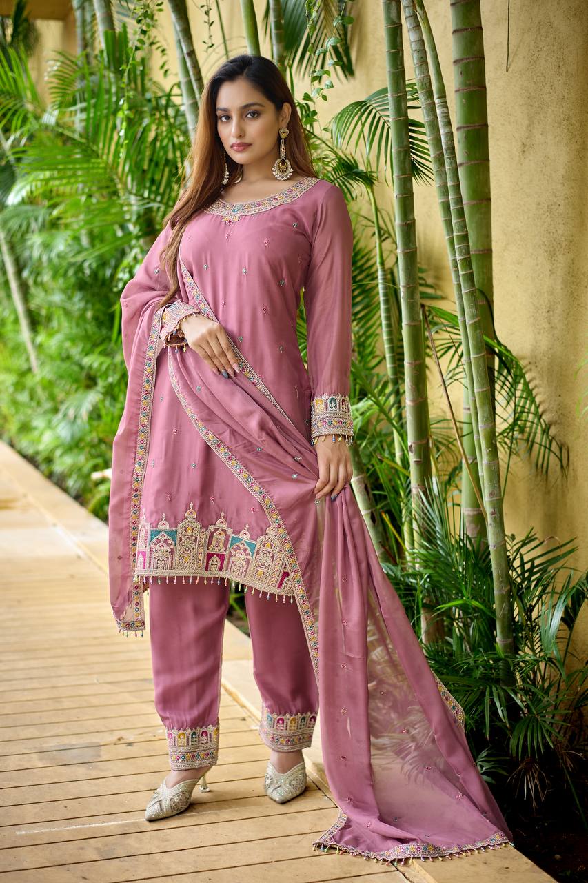 Rosé Meena Ensemble Suit Set – ishva shop